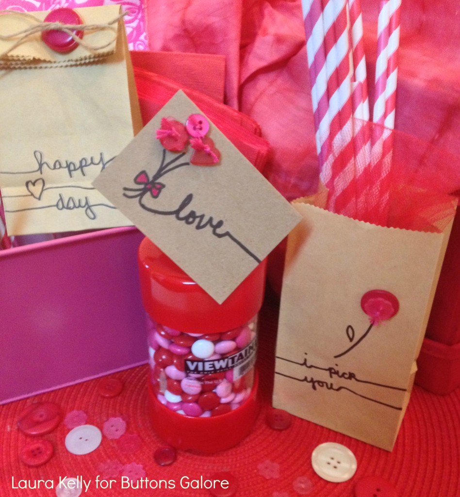 Buttons and Doodles For Valentines Day