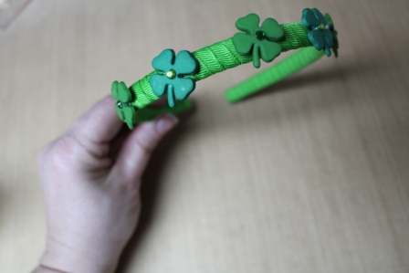 Easy St Patrick's Day Headband with Novelty Buttons