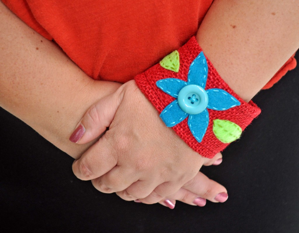 Burlap and Buttons Cuff