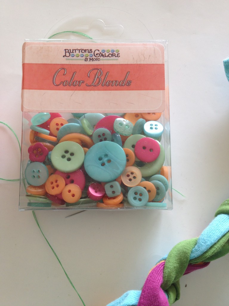 Braided T-Shirt Bracelets with Buttons