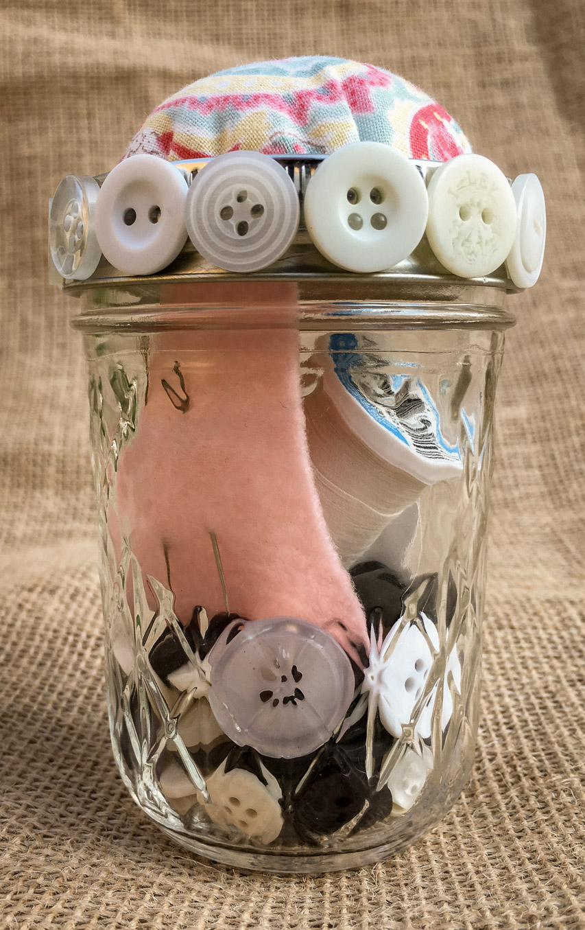 A Mason Jar Sewing Kit with a Button Twist!