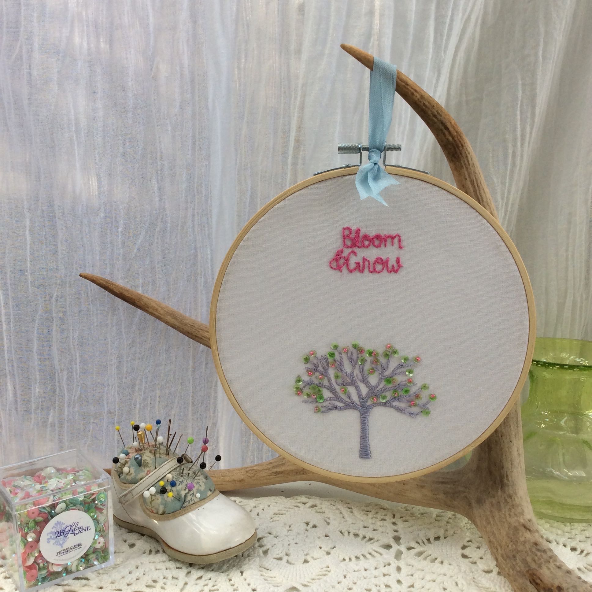 Sequin & Bead Embroidery Hoop